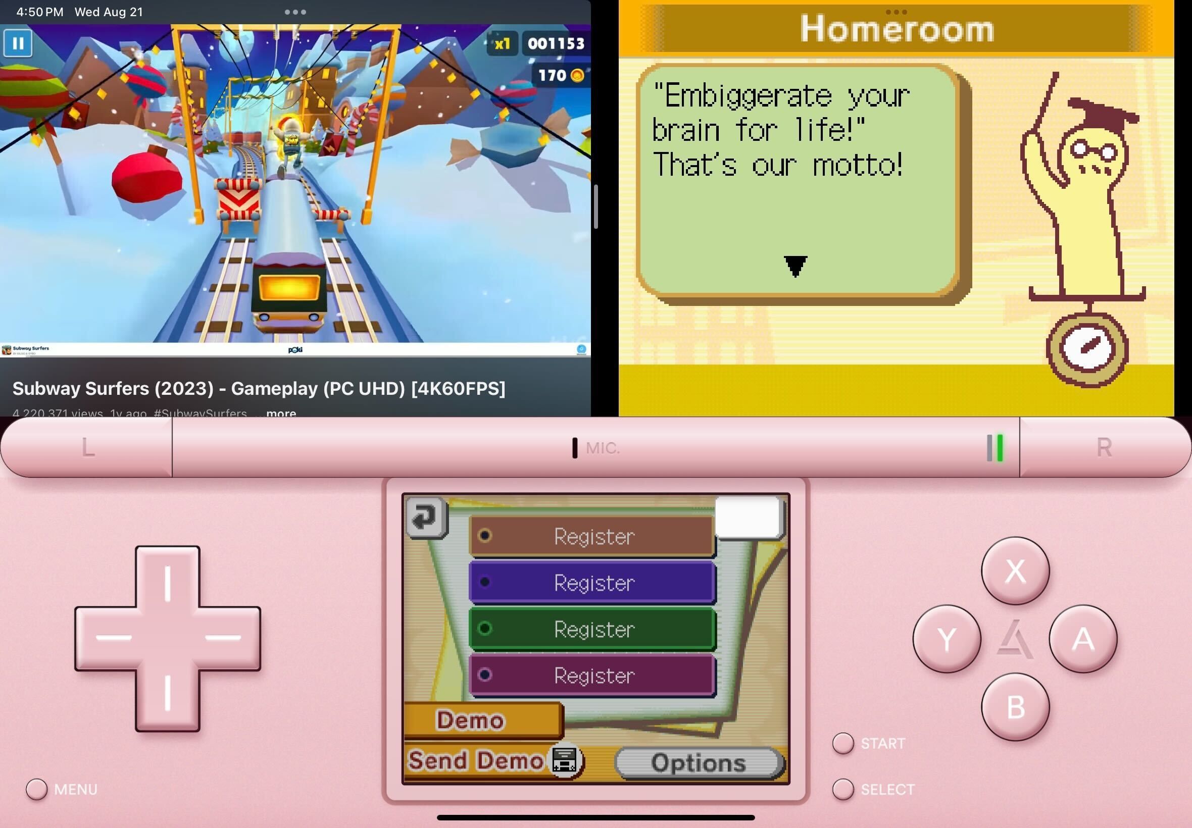 This emulator lets you simultaneously play the DS and watch YouTube