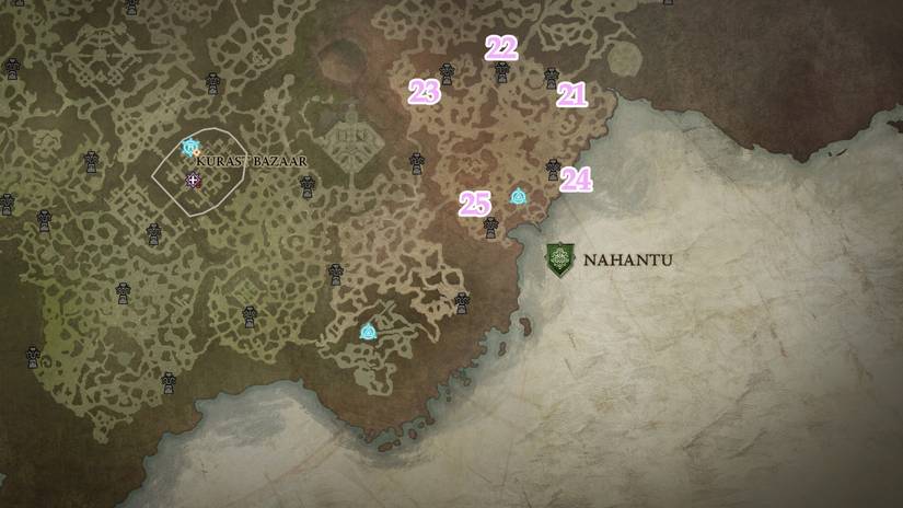 All Tenets of Akarat locations in Nahantu in Diablo 4