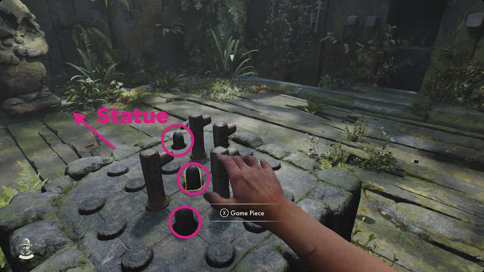 Game Room puzzle solution in the Hidden Pyramid in Indiana Jones