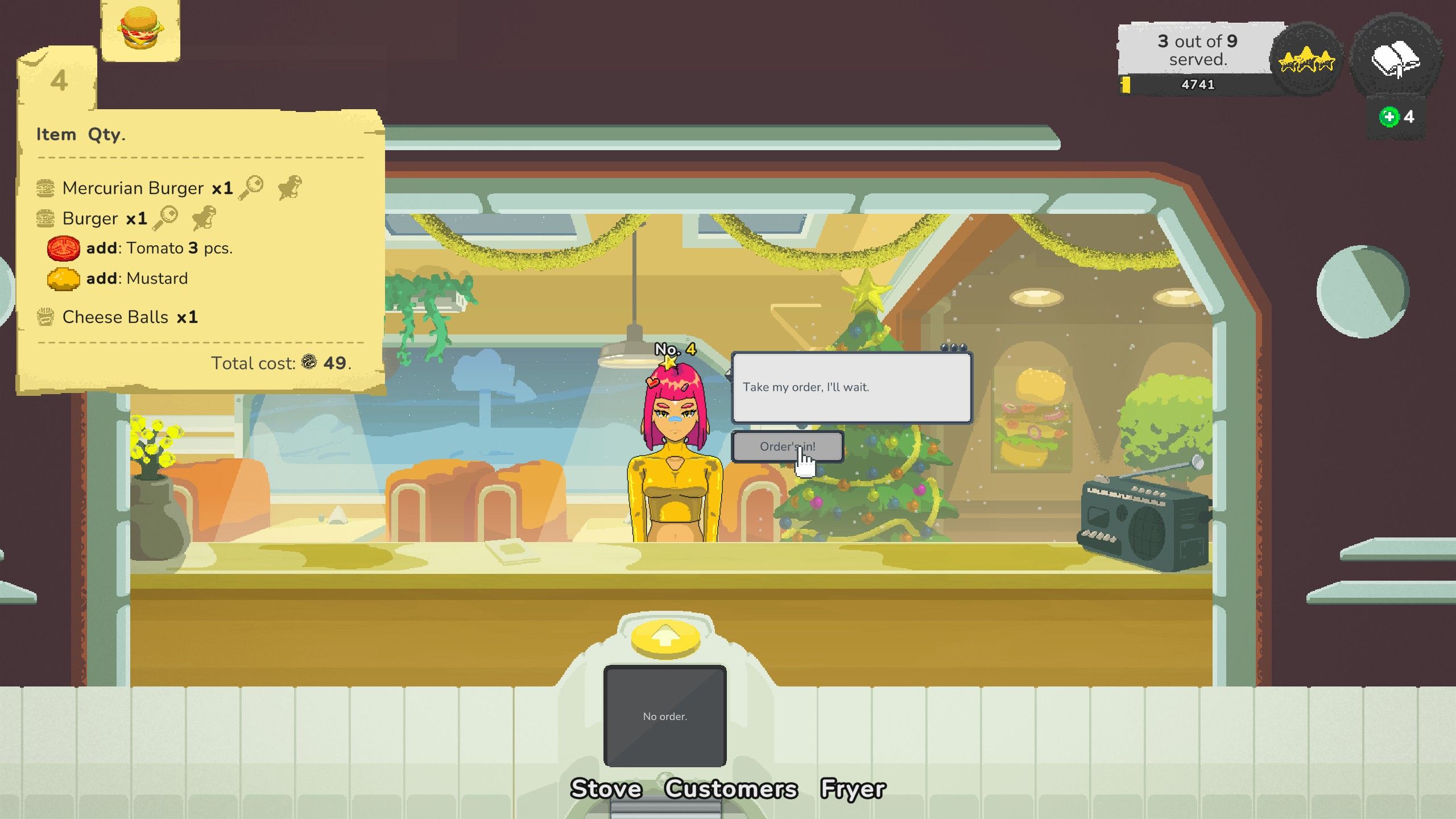Cooking simulator Galaxy Burger is truly relaxing