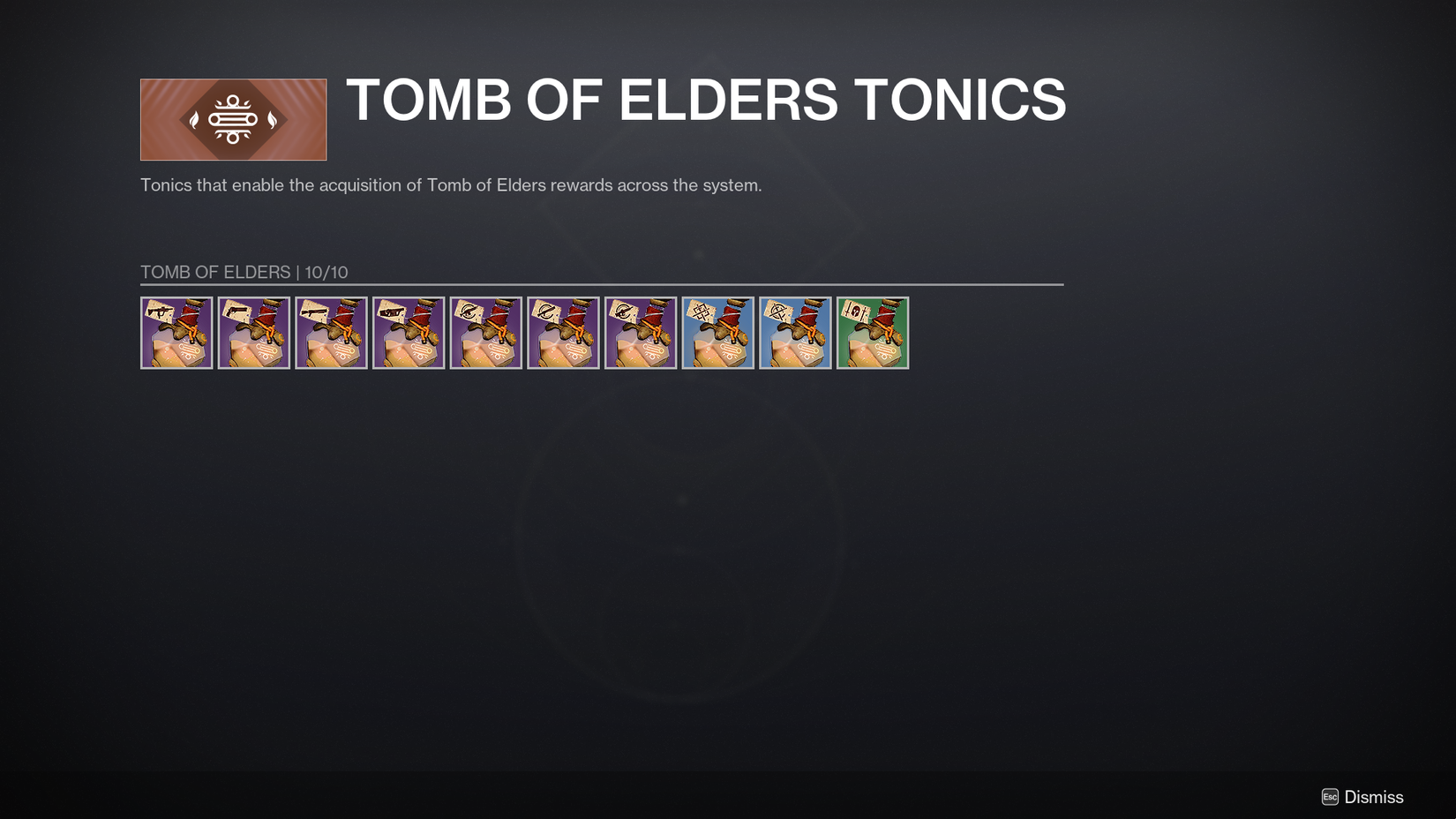 How to unlock all Tonics in Destiny 2