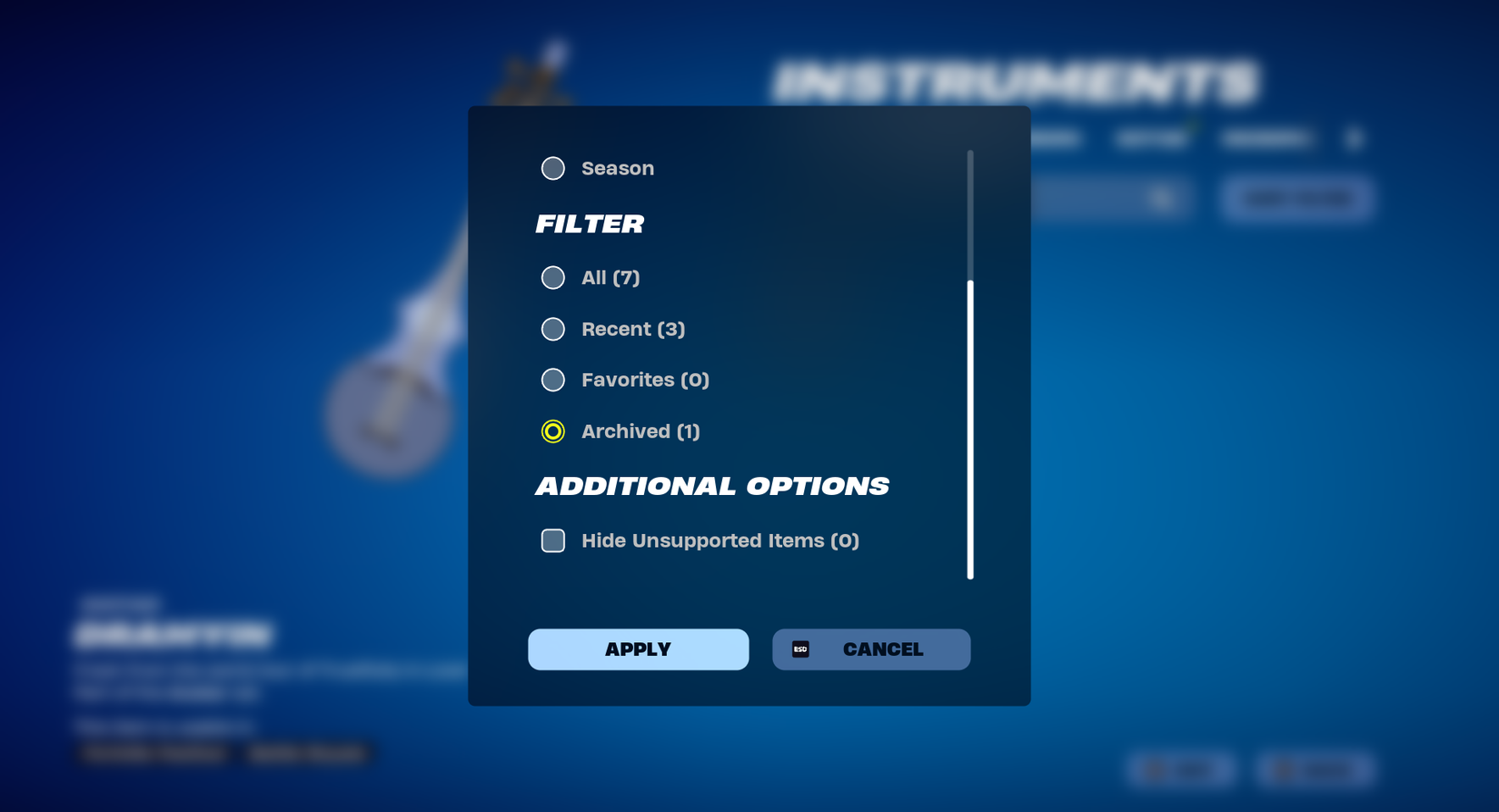 How to Archive items in Fortnite