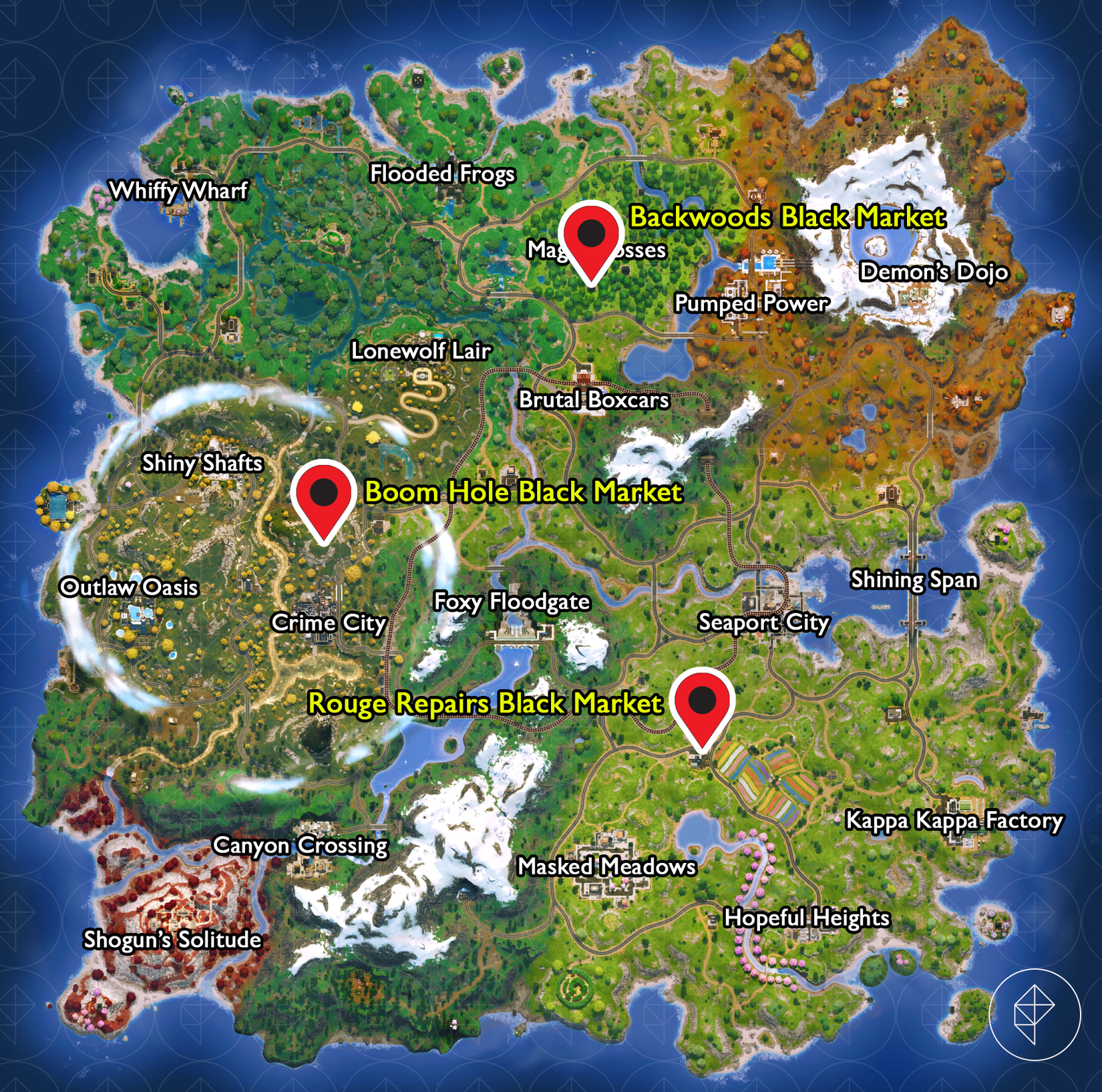 All Black Market locations in Fortnite
