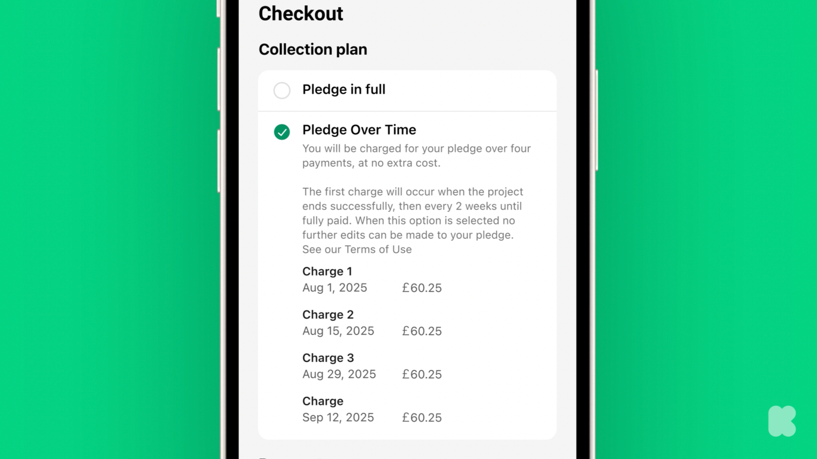 Kickstarter 2025 roadmap includes Pledge Over Time feature