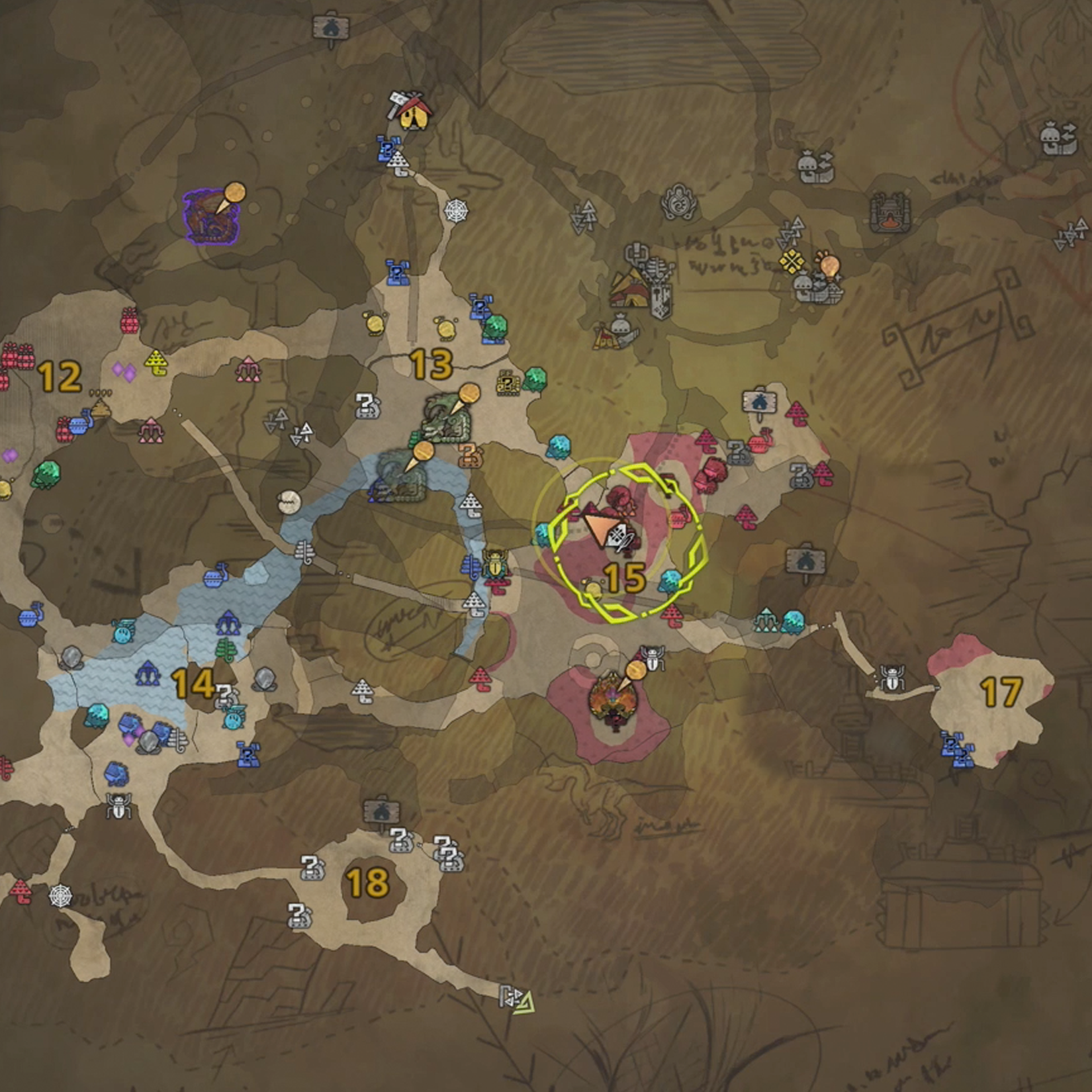 Where to find an ember rufflizard location in Monster Hunter Wilds