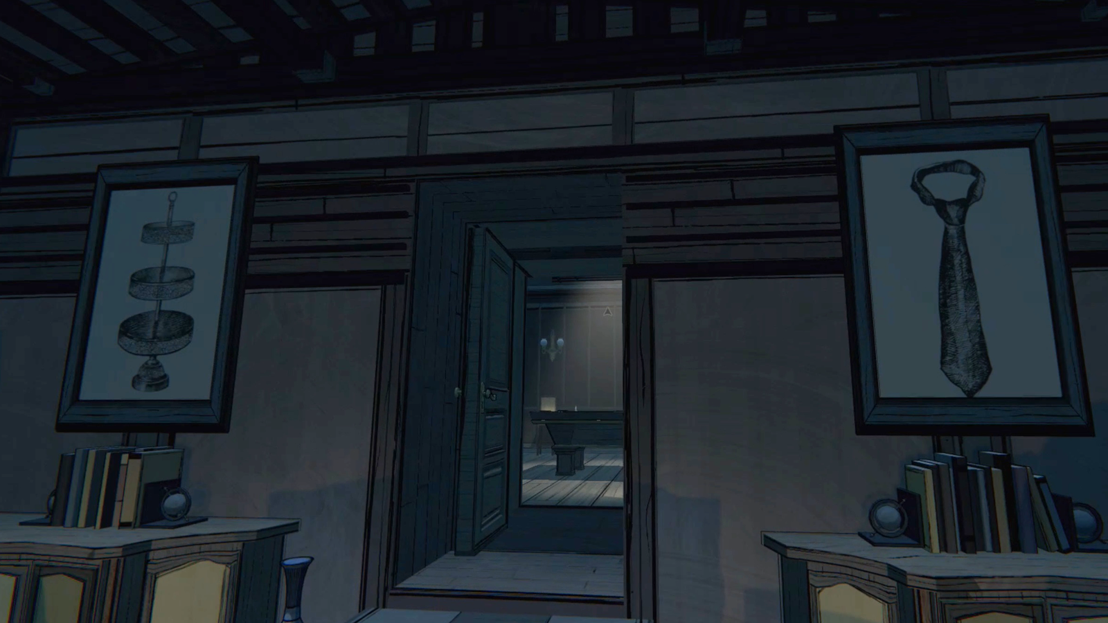 How to solve the two pictures puzzle in Blue Prince