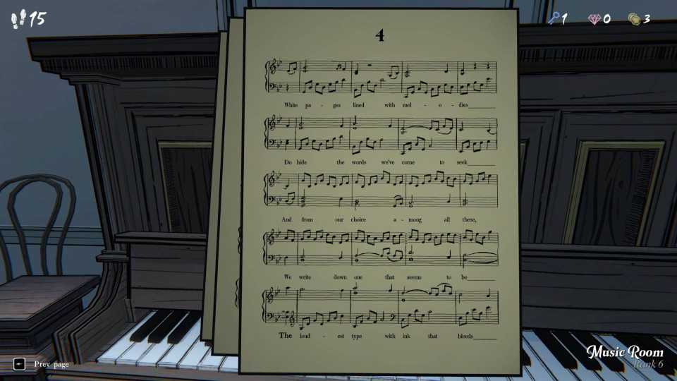 All sheet music page locations and puzzle solution in Blue Prince