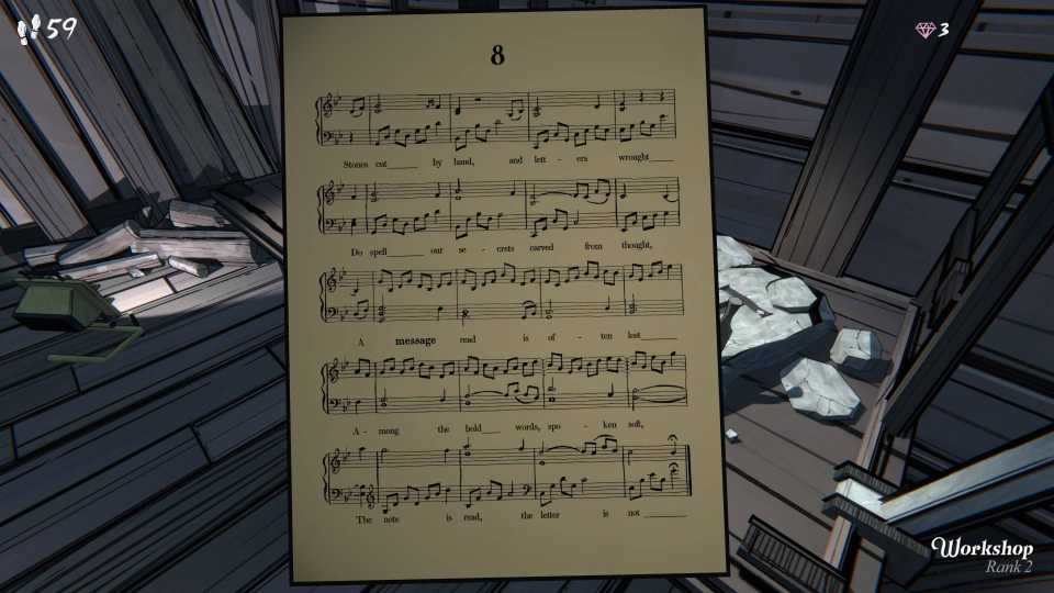 All sheet music page locations and puzzle solution in Blue Prince