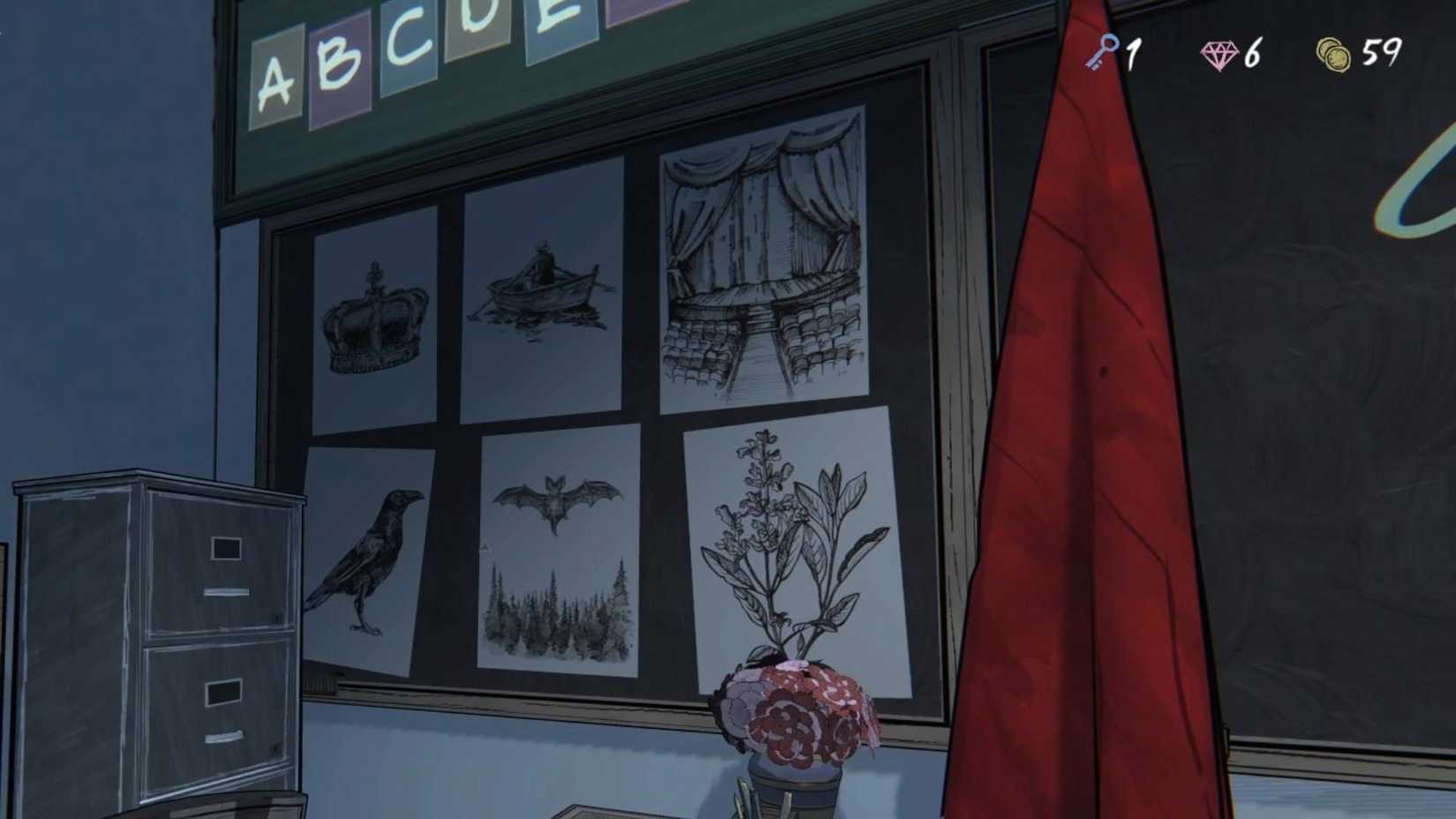 How to solve the two pictures puzzle in Blue Prince