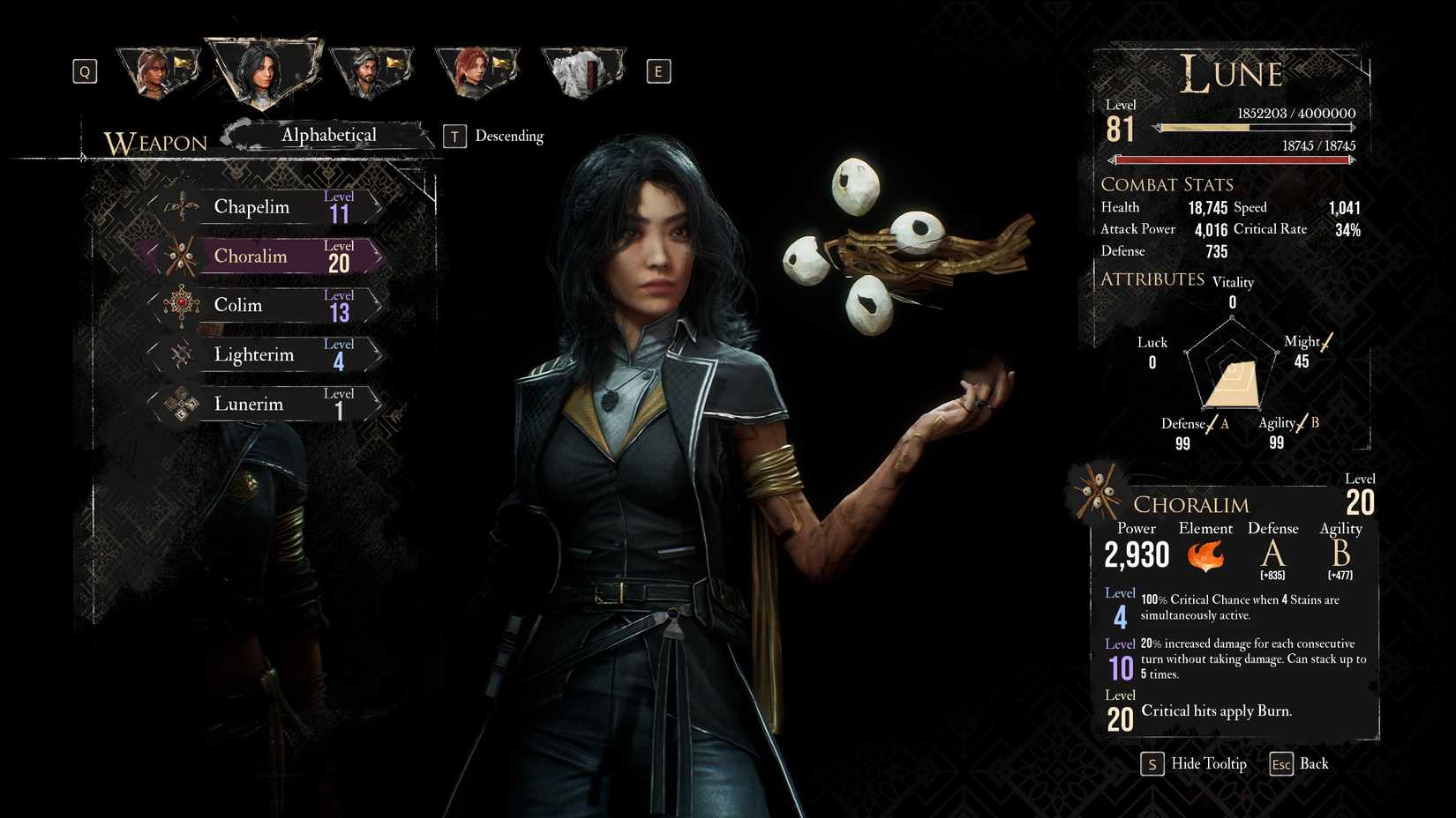 Best Lune build in Clair Obscur Expedition 33