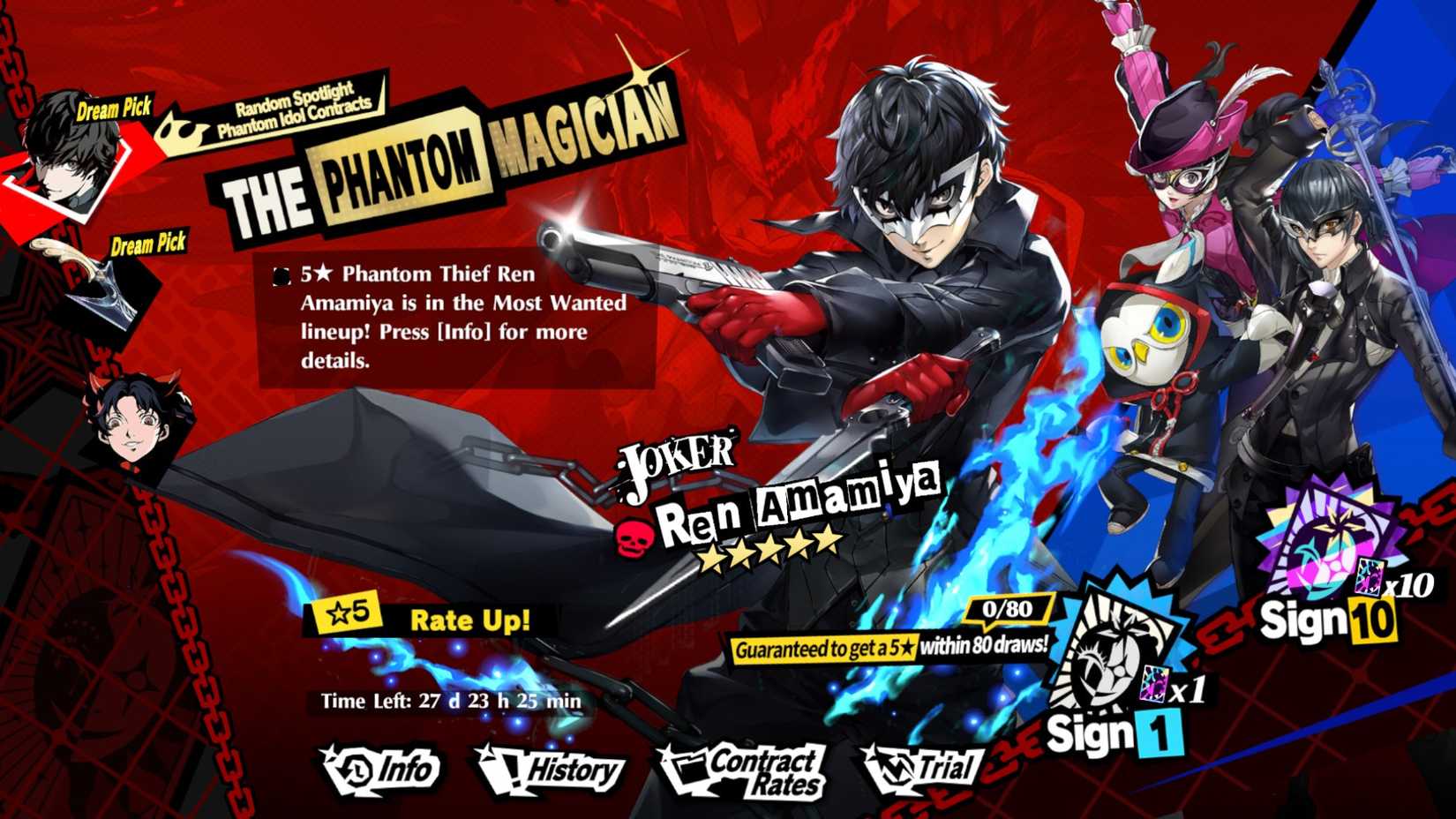 Persona 5 The Phantom X contract gacha banners, explained