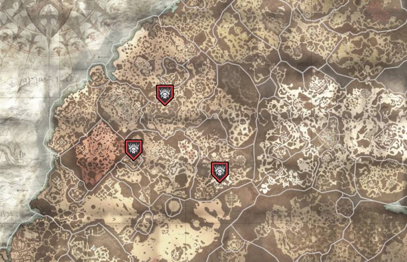 Diablo 4 Stronghold locations — Dry Steppes