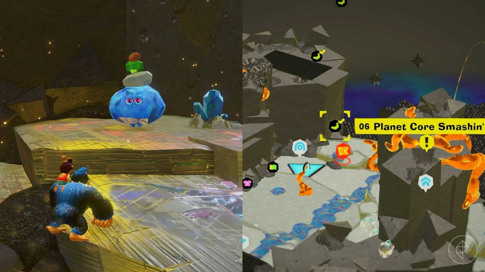 Planet Core Layer Banandium Gem locations in Donkey Kong Bananza