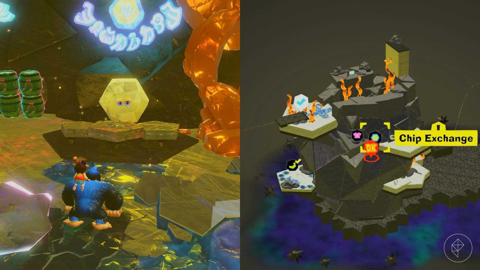 Planet Core Layer Banandium Gem locations in Donkey Kong Bananza