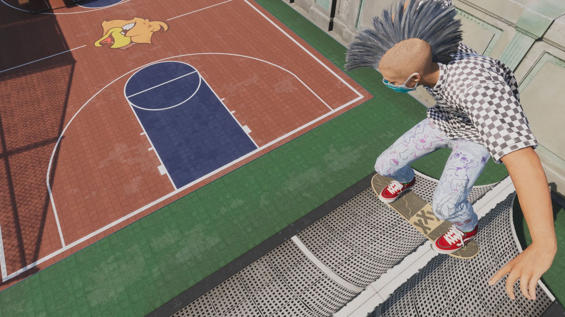 How to boneless spine transfer between the courts in THPS 4