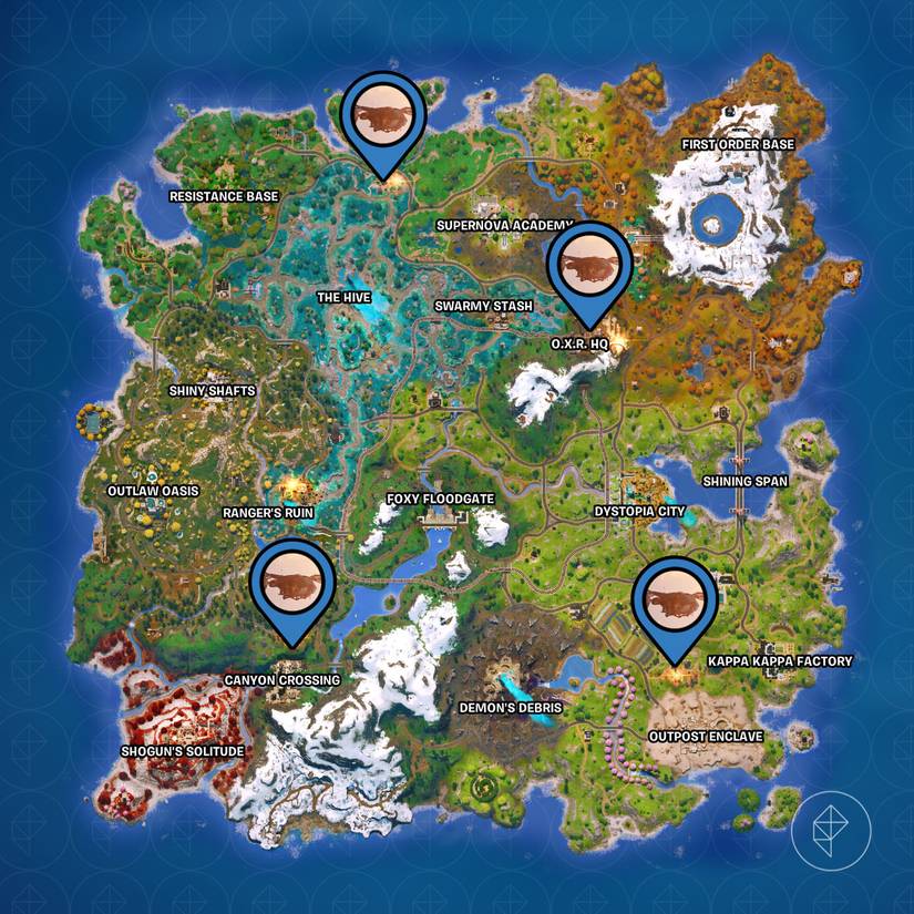 All Hammerhead Choppa locations in Fortnite Chapter 6 Season 4