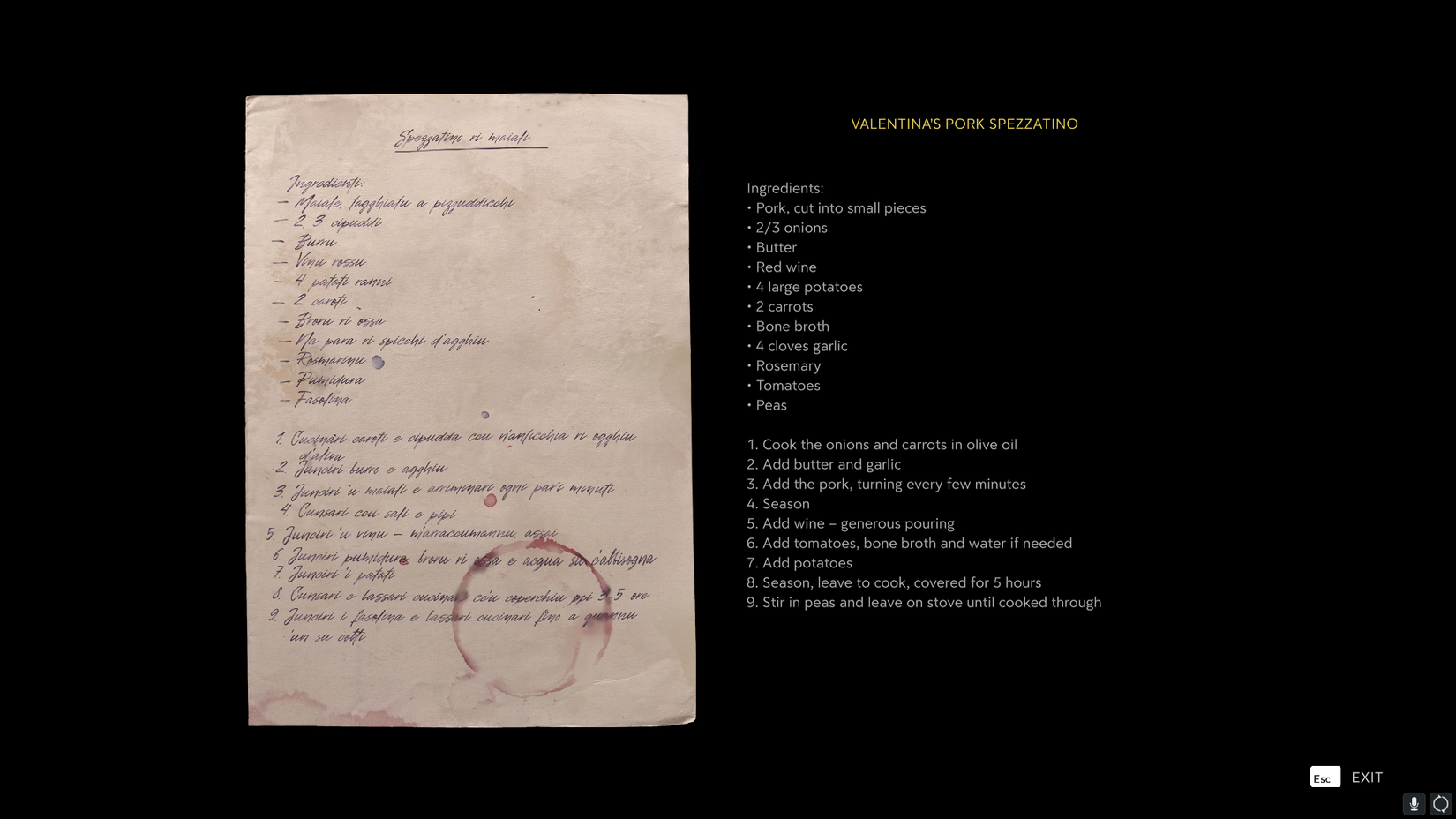 I made Mafia: The Old Country's pork spezzatino recipe