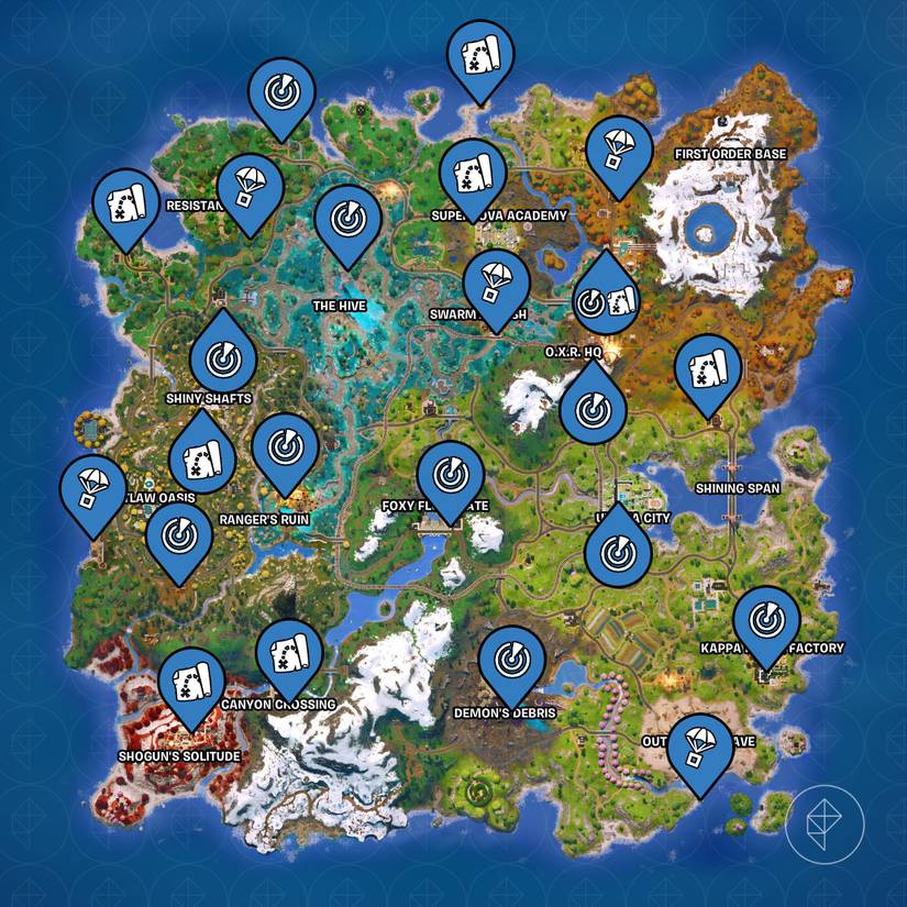 All Shadow Briefing locations in Fortnite Chapter 6 Season 4