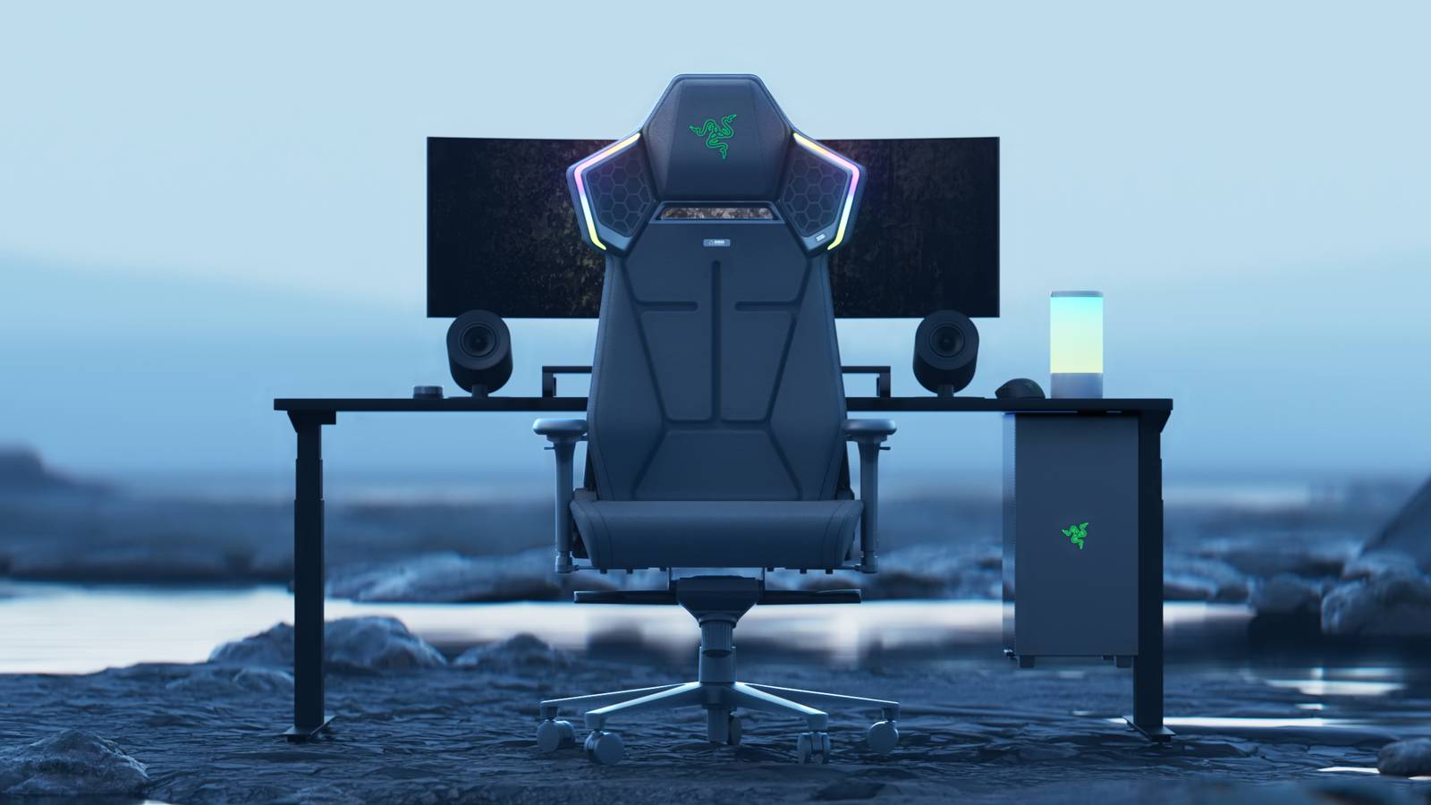 Razer's ultimate gaming chair packs in haptics, THX speakers, and RGB ...