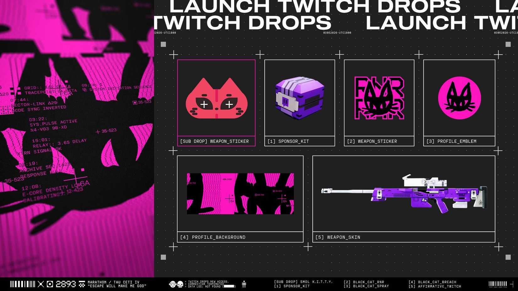 All Marathon Twitch drops and how to get them
