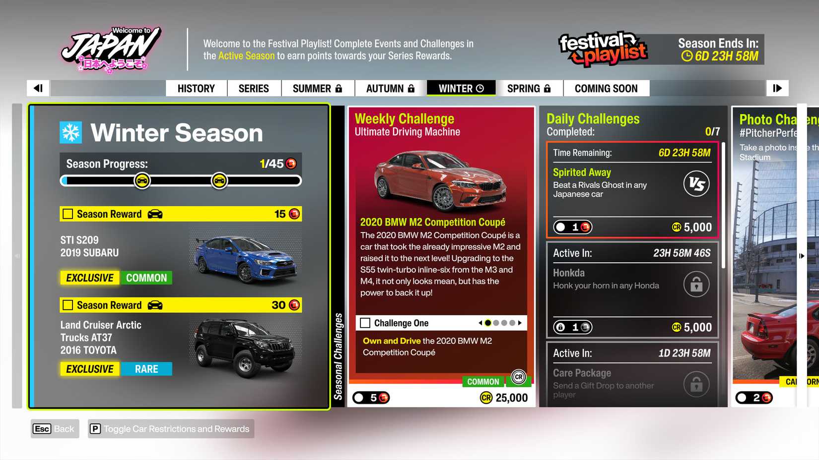All 'Welcome to Japan' playlist challenges and rewards in Forza Horizon 6