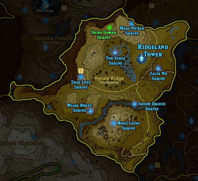 Zelda: Breath of the Wild shrine maps and locations