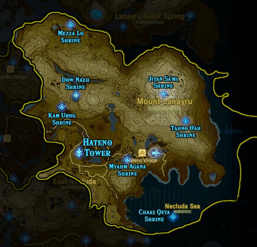 Zelda: Breath of the Wild shrine maps and locations