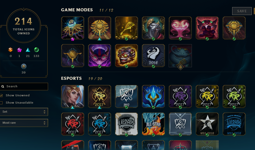 You can look at your icons and their origins in the Collection tab now