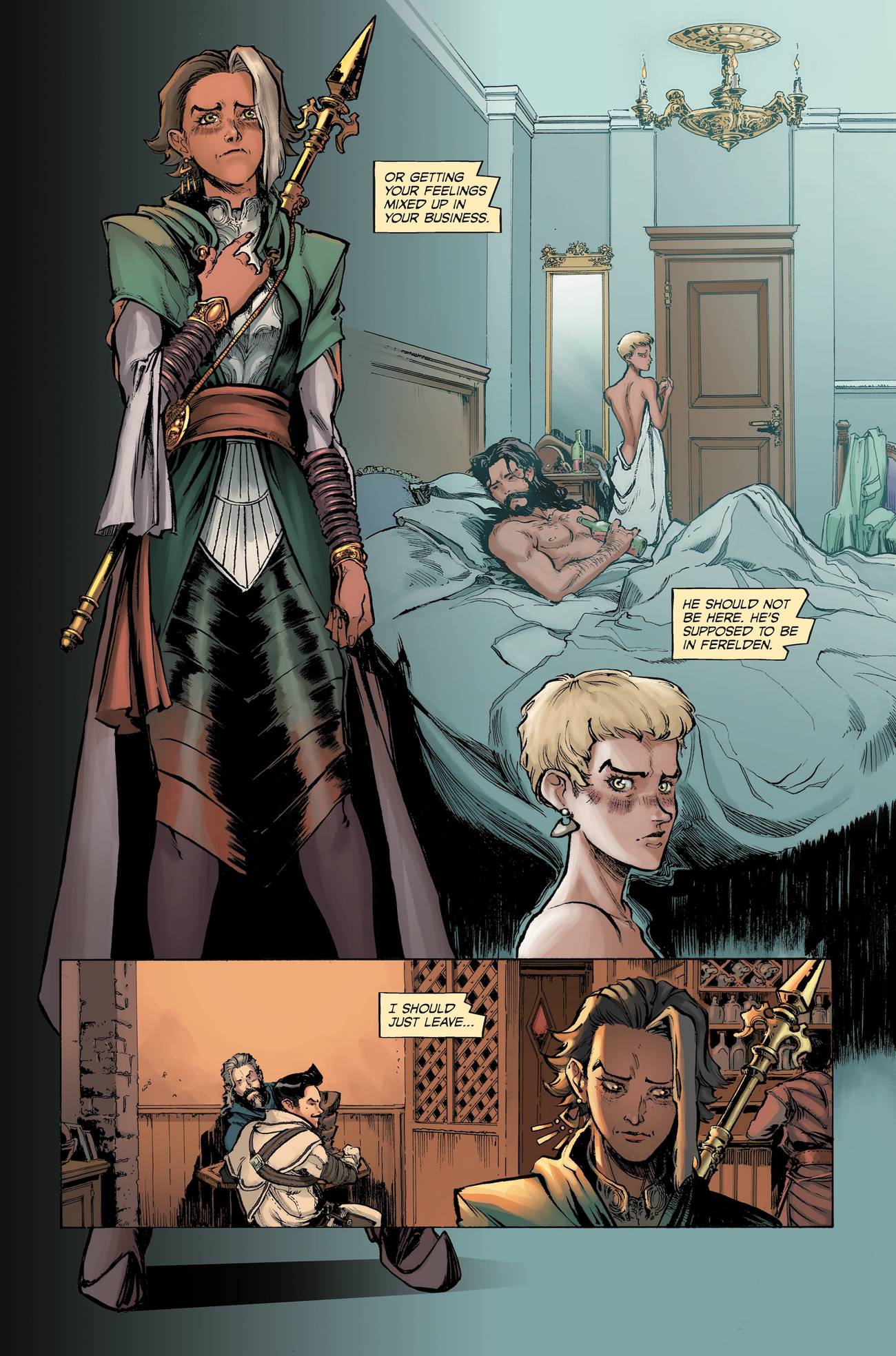 Check out the first six pages of Deception, the next Dragon Age tie-in ...