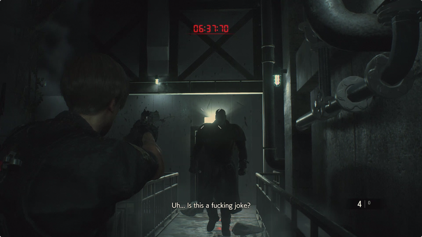 resident evil 2 tyrant elevator