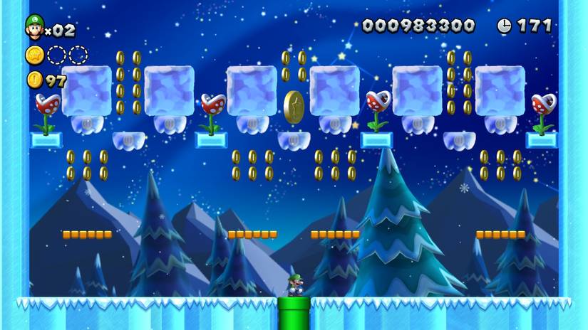 Piranha Plants On Ice Star Coins