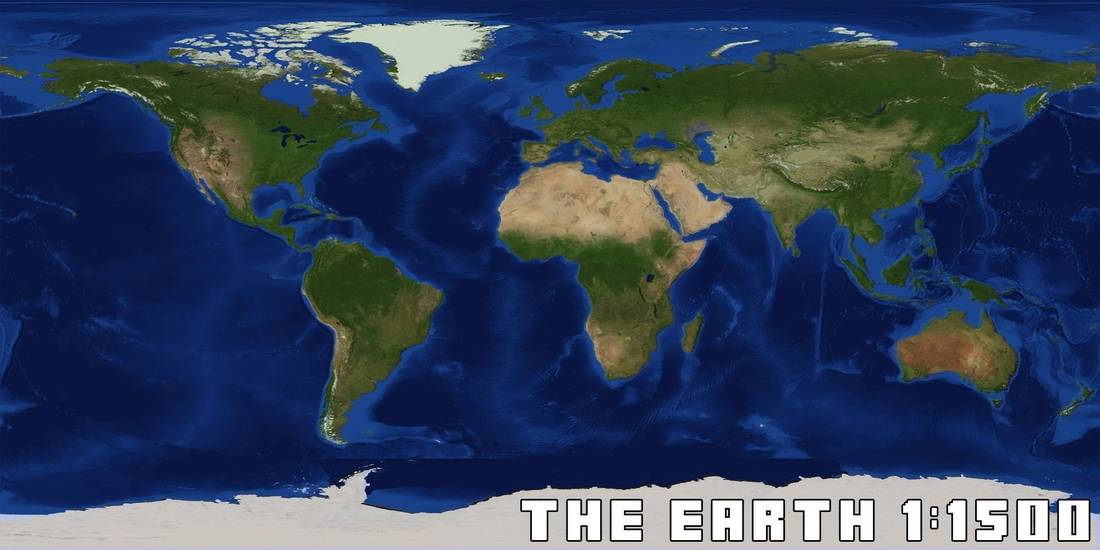 Minecraft player recreating Earth in 1:1500 scale