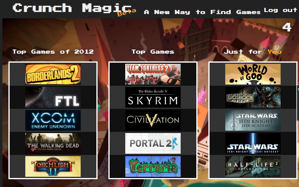Crunch Magic offers Steam recommendations through gamification