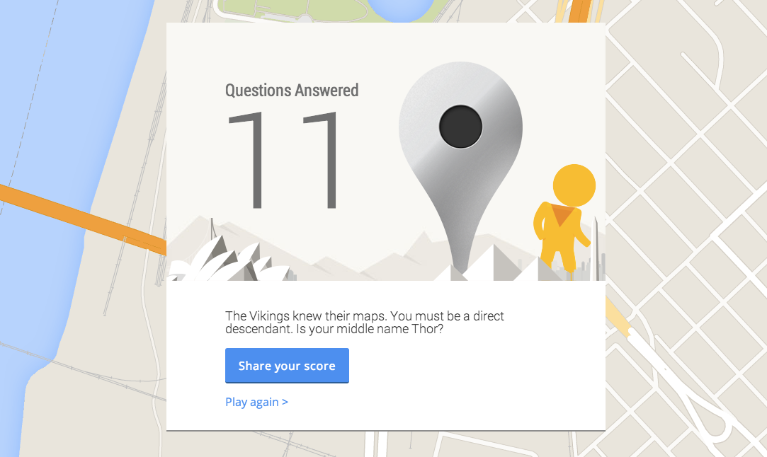 You will lose an entire day to this Google Maps game, but hey, it's ...