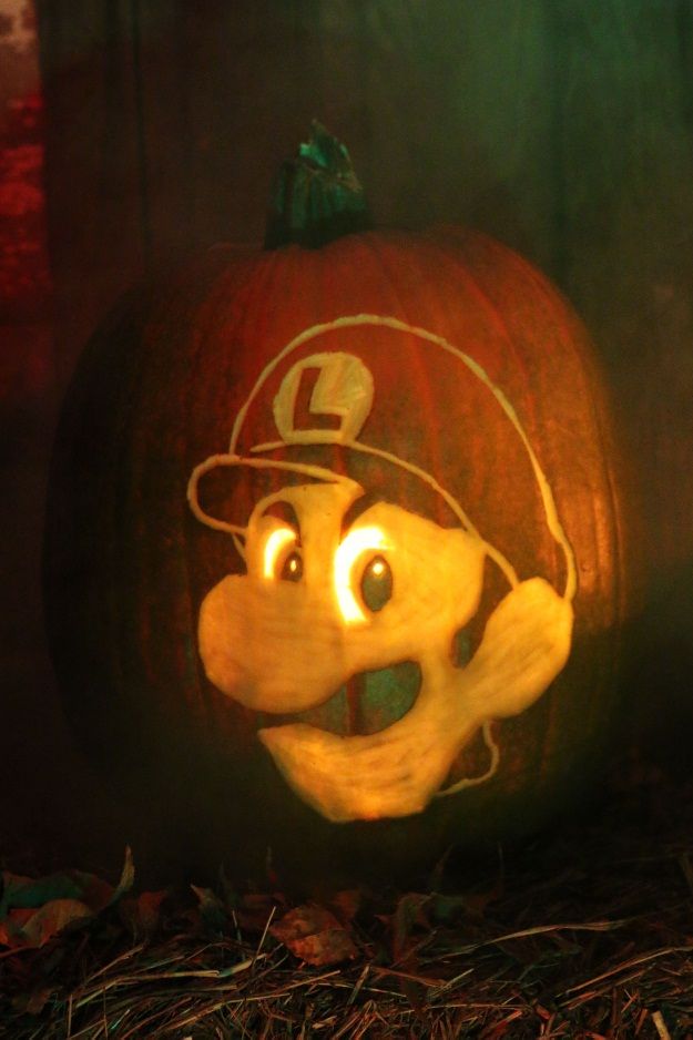 luigi pumpkin template