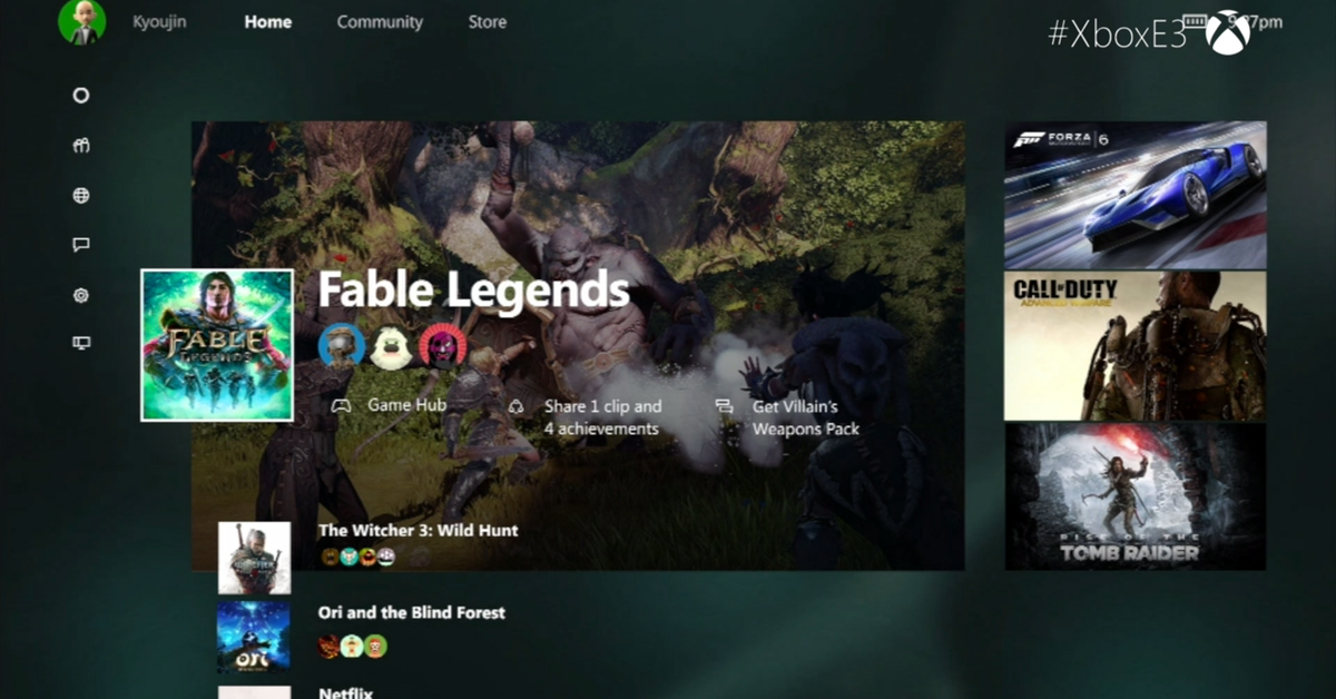 xbox one s user interface