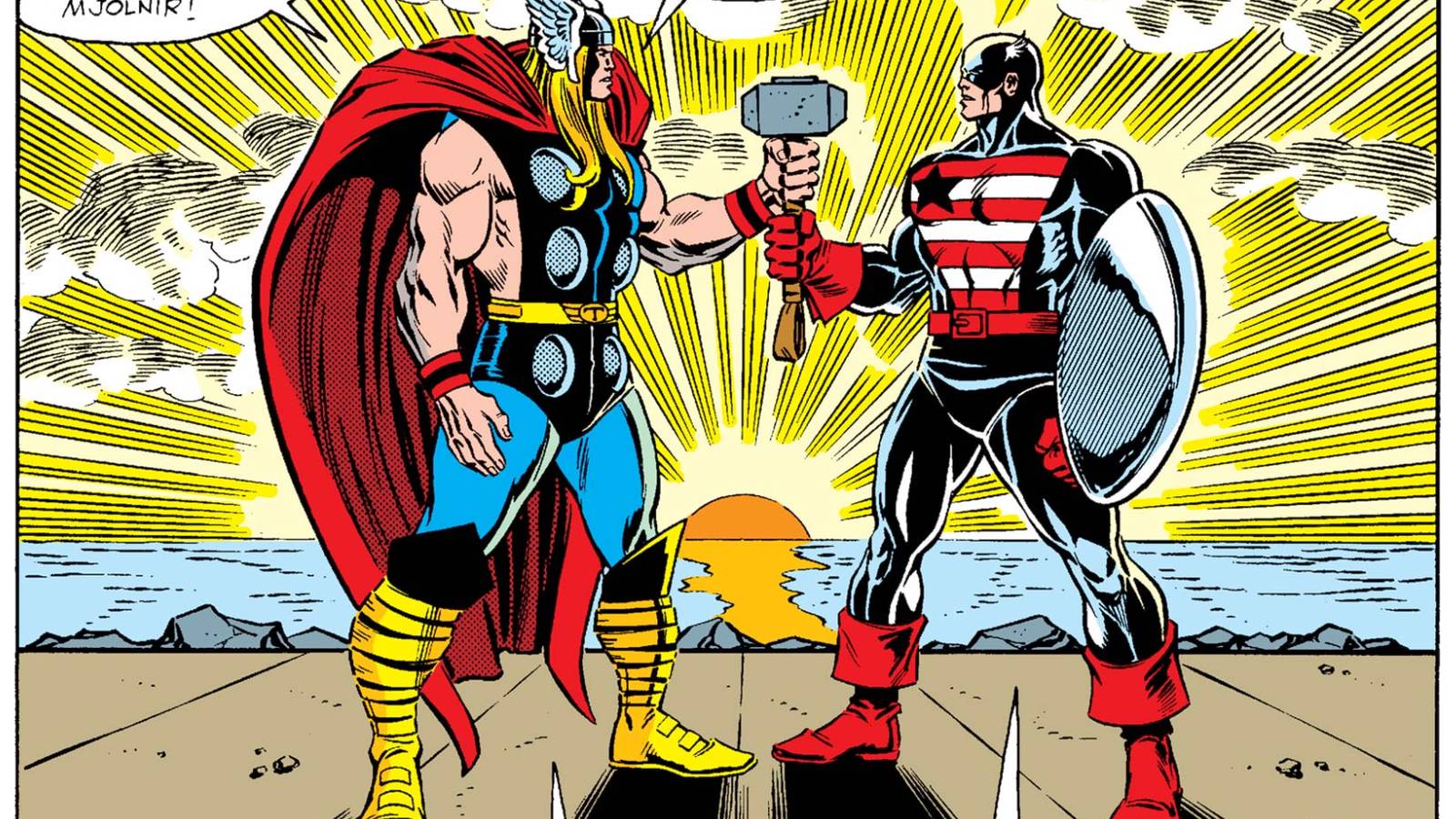 thor throwing hammer comic