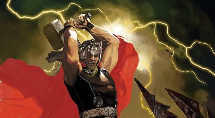 thor throwing hammer comic