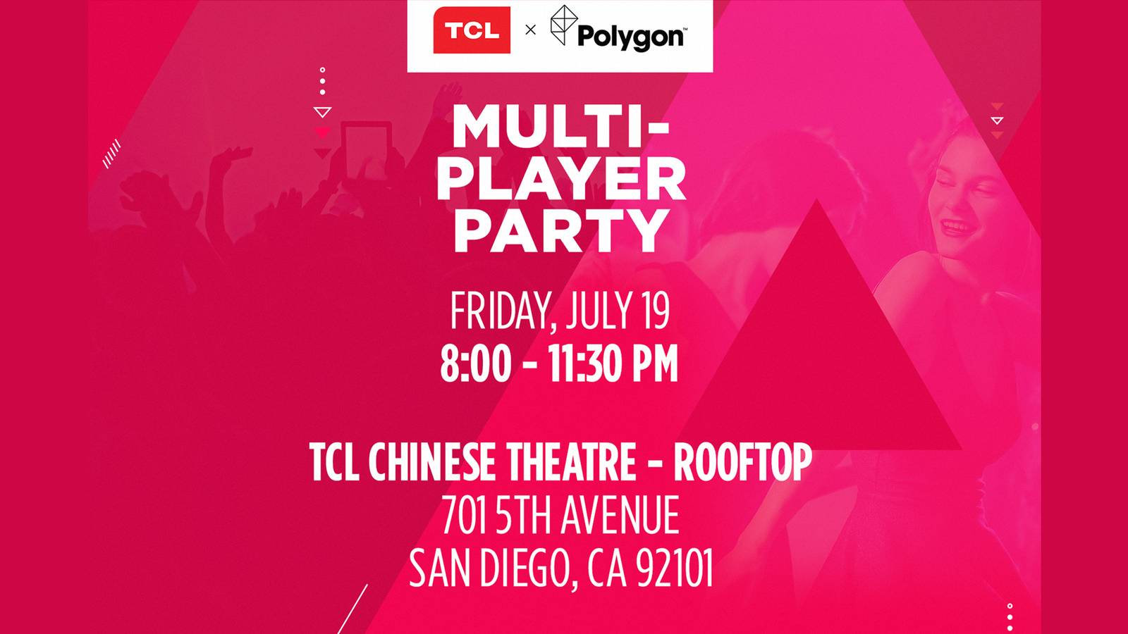 SDCC: TCL, Polygon’s free rooftop party event Friday at Comic-Con 2019