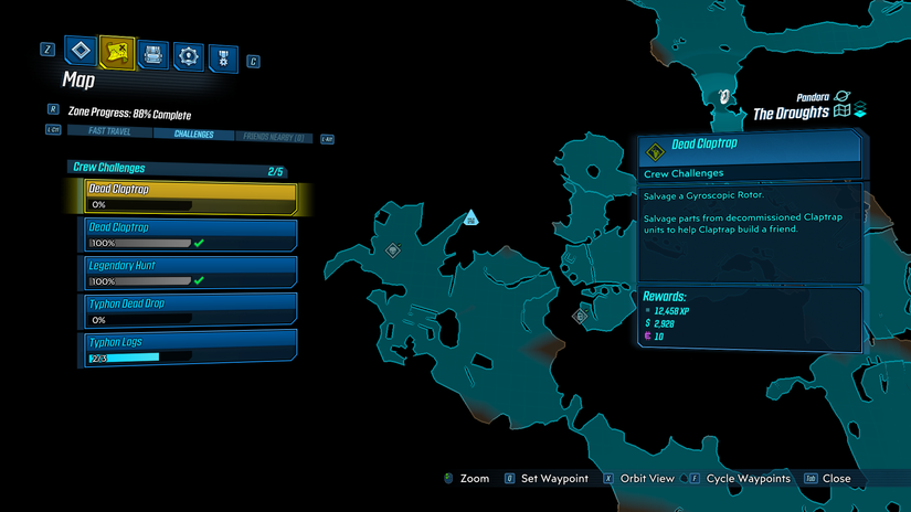 Borderlands 3 The Droughts challenges map guide