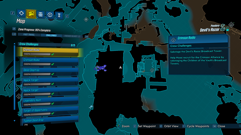 Borderlands 3 Devil’s Razor challenges map guide