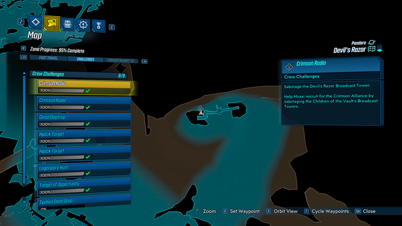 Borderlands 3 Devil’s Razor challenges map guide