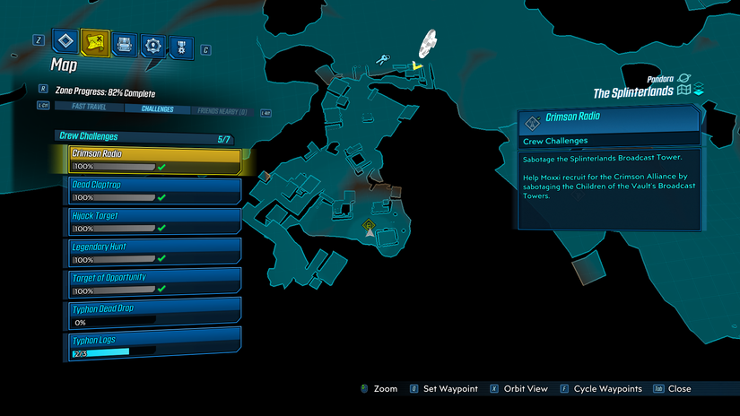 Borderlands 3 The Splinterlands challenges map guide