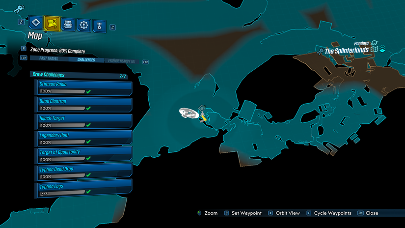Borderlands 3 The Splinterlands challenges map guide