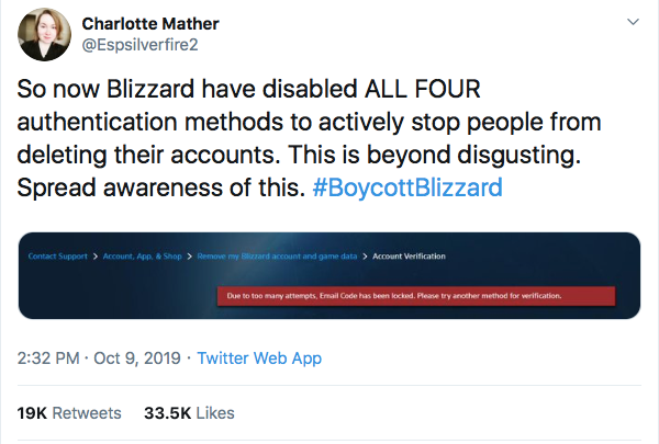No, Blizzard isn’t blocking people from deleting their accounts