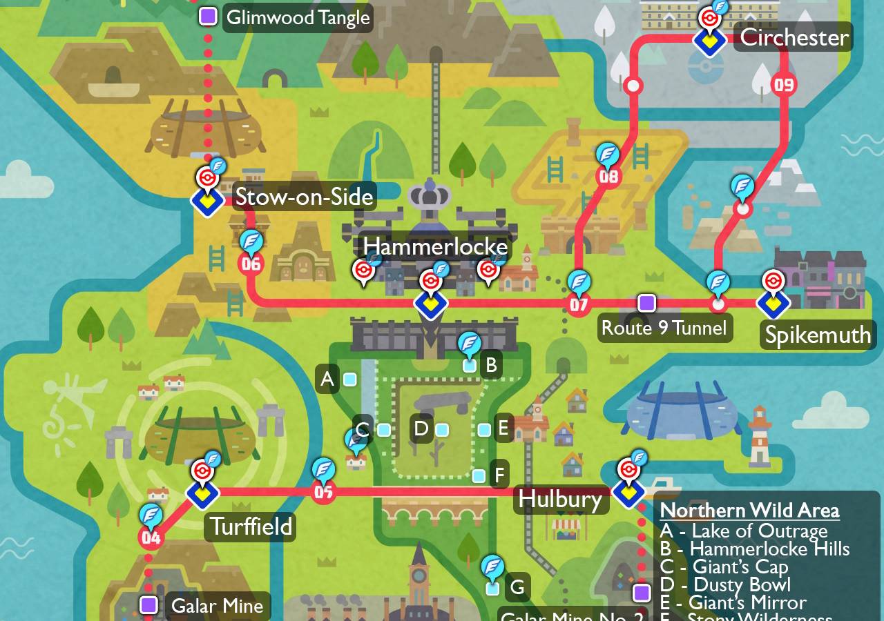 Pokémon Sword and Shield complete map and locations