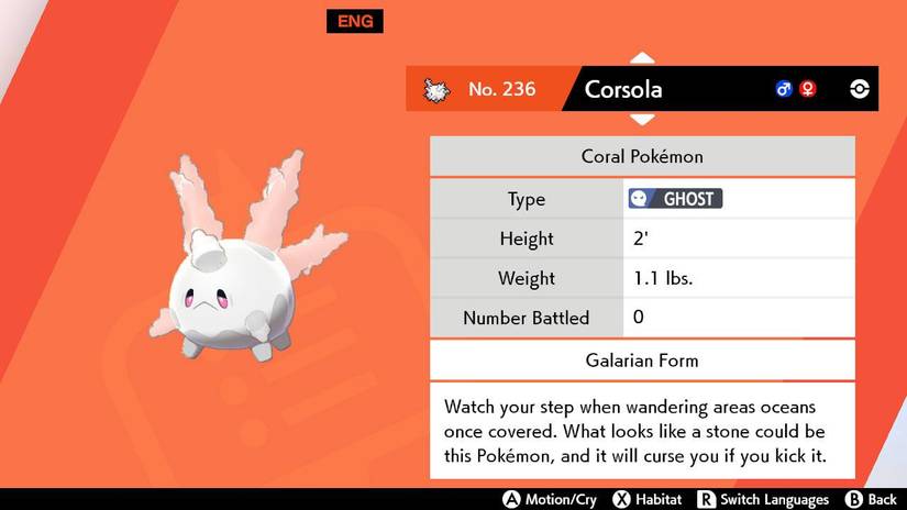corsola evolution level