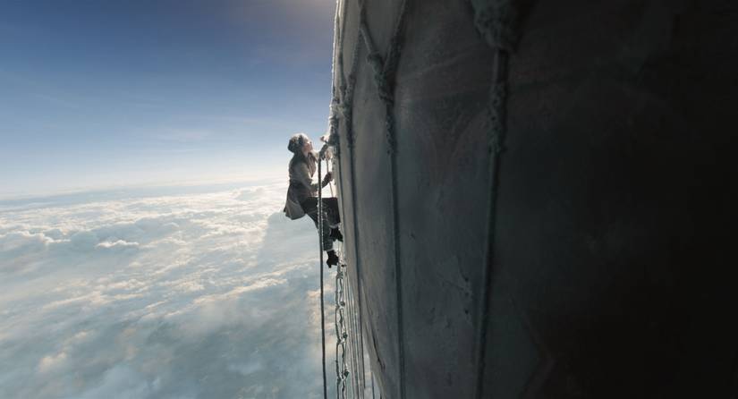 The balloon-climbing scene in Amazon’s The Aeronauts is an actual stunt