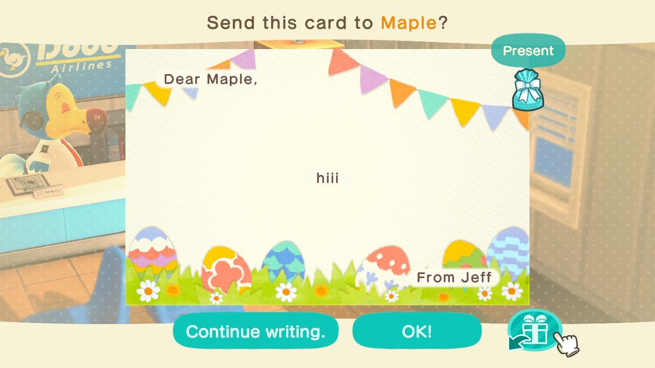 How to send letters with presents in Animal Crossing: New Horizons (Switch)