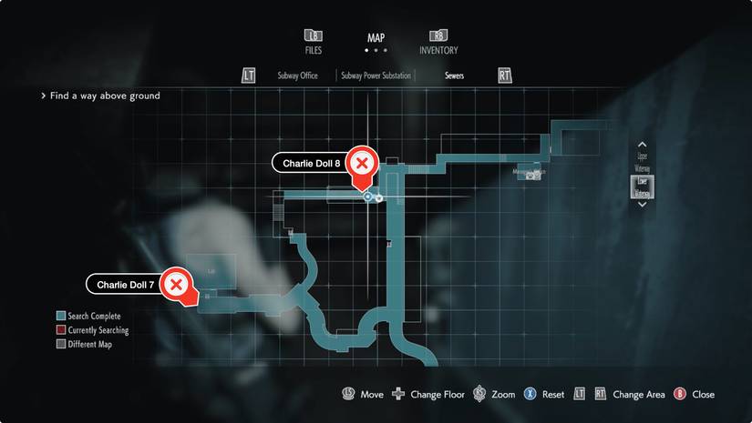 Resident Evil 3 Charlie Doll locations and maps